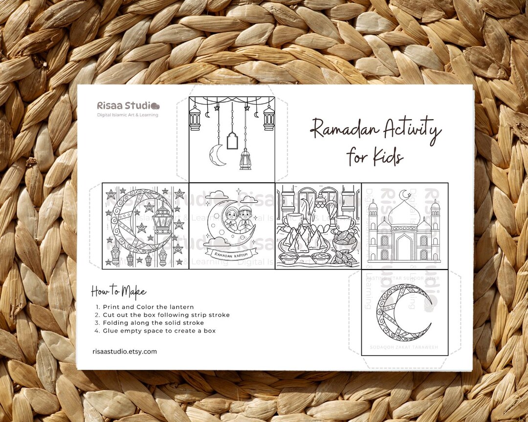 Ramadan Printable Activity DIY Ramadan Box Coloring Craft Kids Islamic ...
