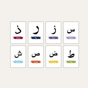 Arabic Alphabet Flashcards: Kid's Learning Printable (digital Download ...