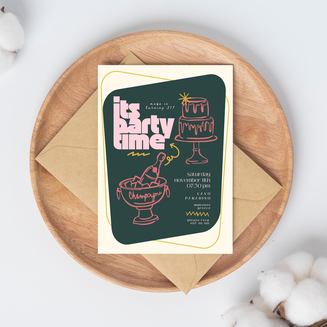 Editable Pary Invitation, Cocktail Party Invite, 21st/30th/40th ...