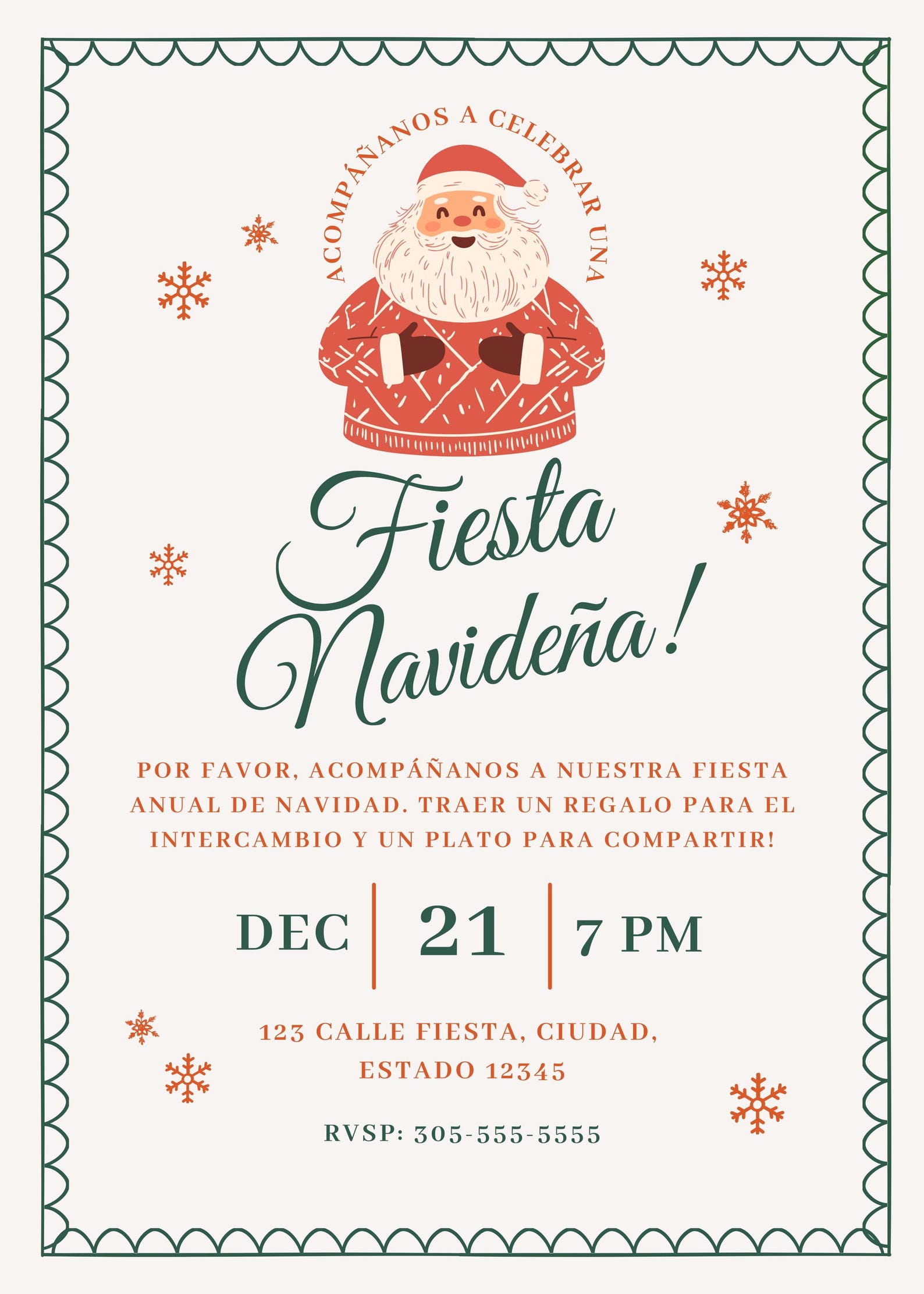 Spanish Christmas Party Invitation, Noche Buena, Fiesta De Navidad, Fiesta Navideña, Editable ...