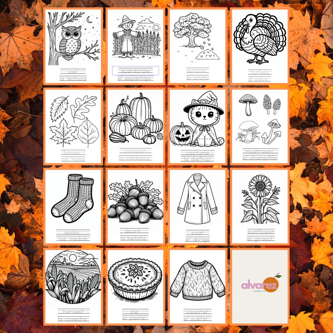 Toddler Preschool Trace & Color Activity Pages, Fall Themed: Montessori ...