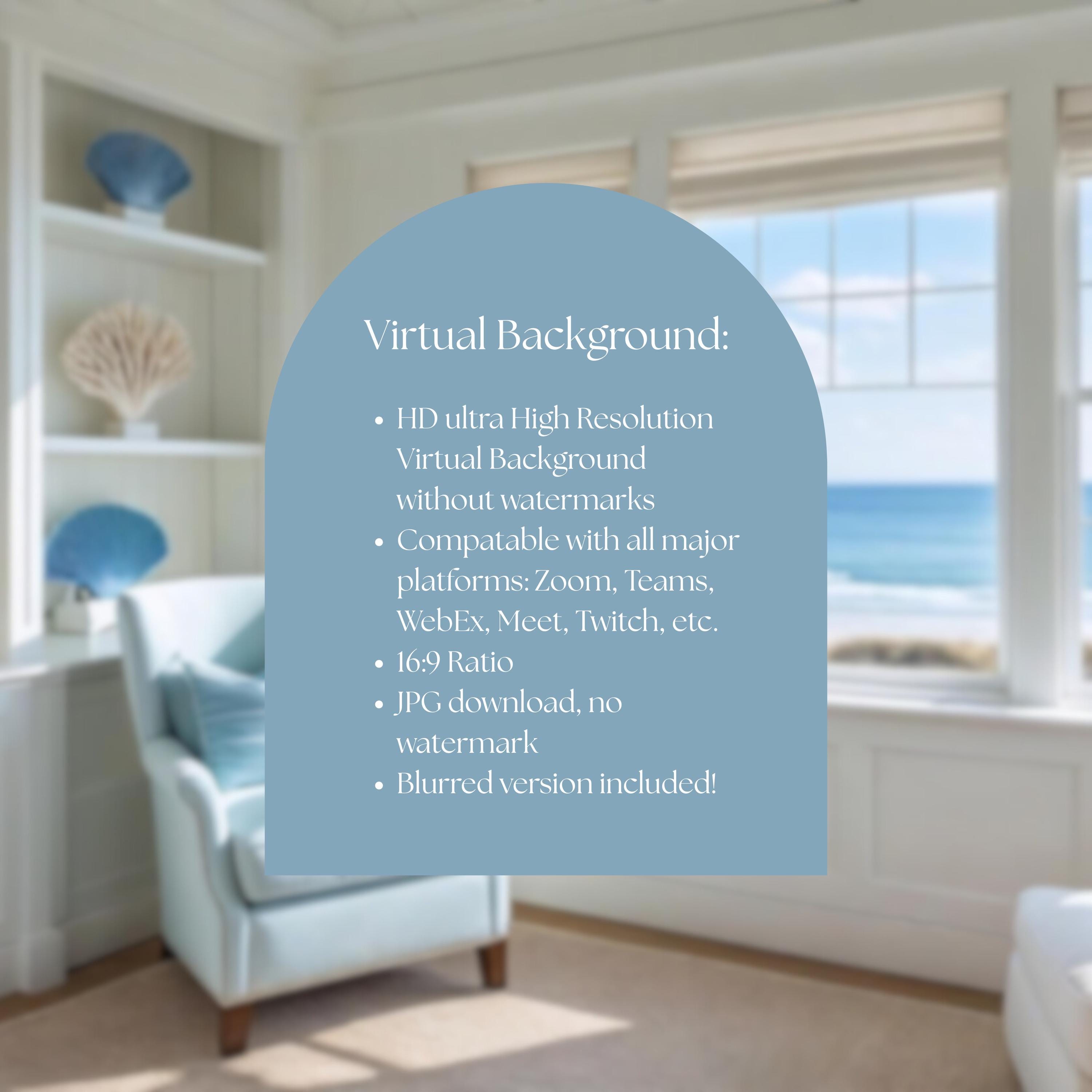 Set of 2 Virtual Backgrounds for Zoom/teams Meetings | Coastal ...