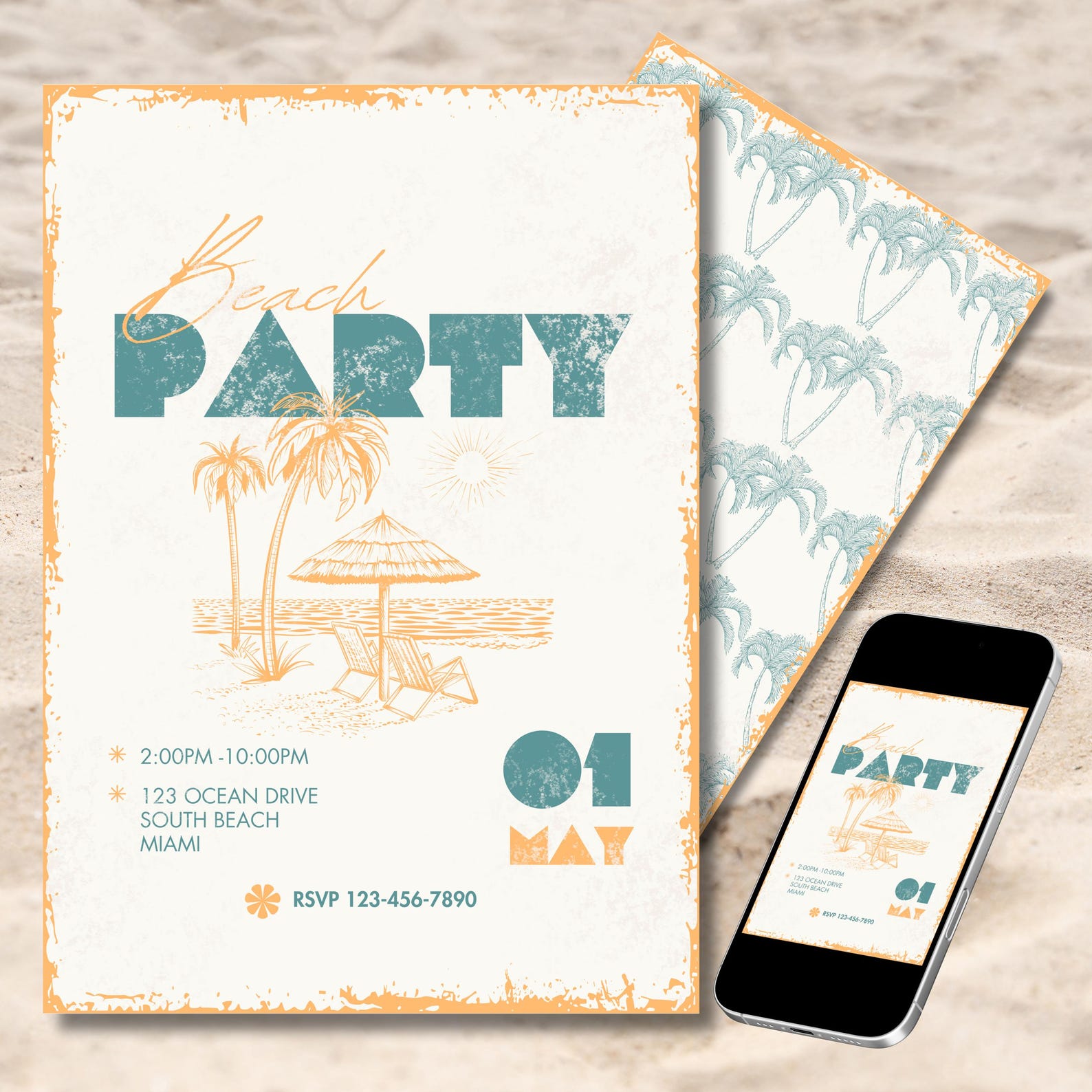 Beach Party Invitation, Digital, Printable, Birthday Party/bachelorette ...