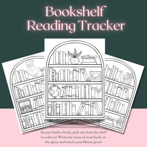 Bookshelf Reading Tracker Printable, Book Tracker, Reading Challenge ...