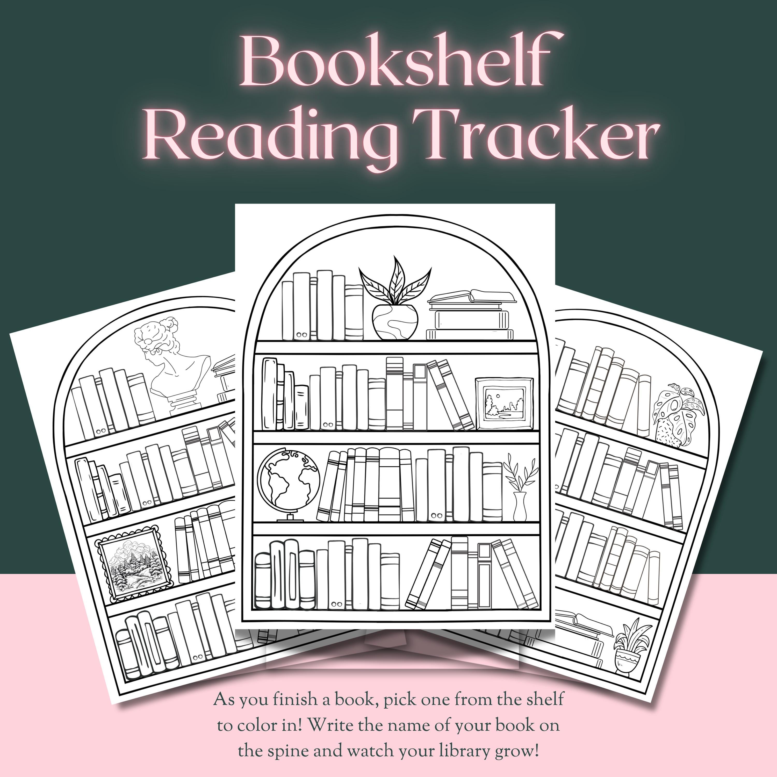 Bookshelf Reading Tracker Printable, Book Tracker, Reading Challenge ...