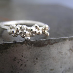 Sterling Silver Bubble Ring. Handmade Silver Bubble Ring. Silver Dot Ring. Εngagement Ring ...