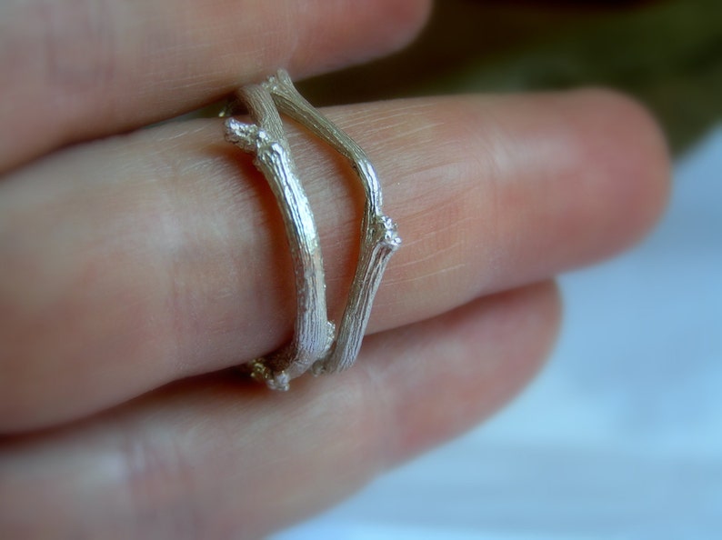 Sterling Silver Twig Ring. Botanical Jewelry. Elvish Sterling - Etsy