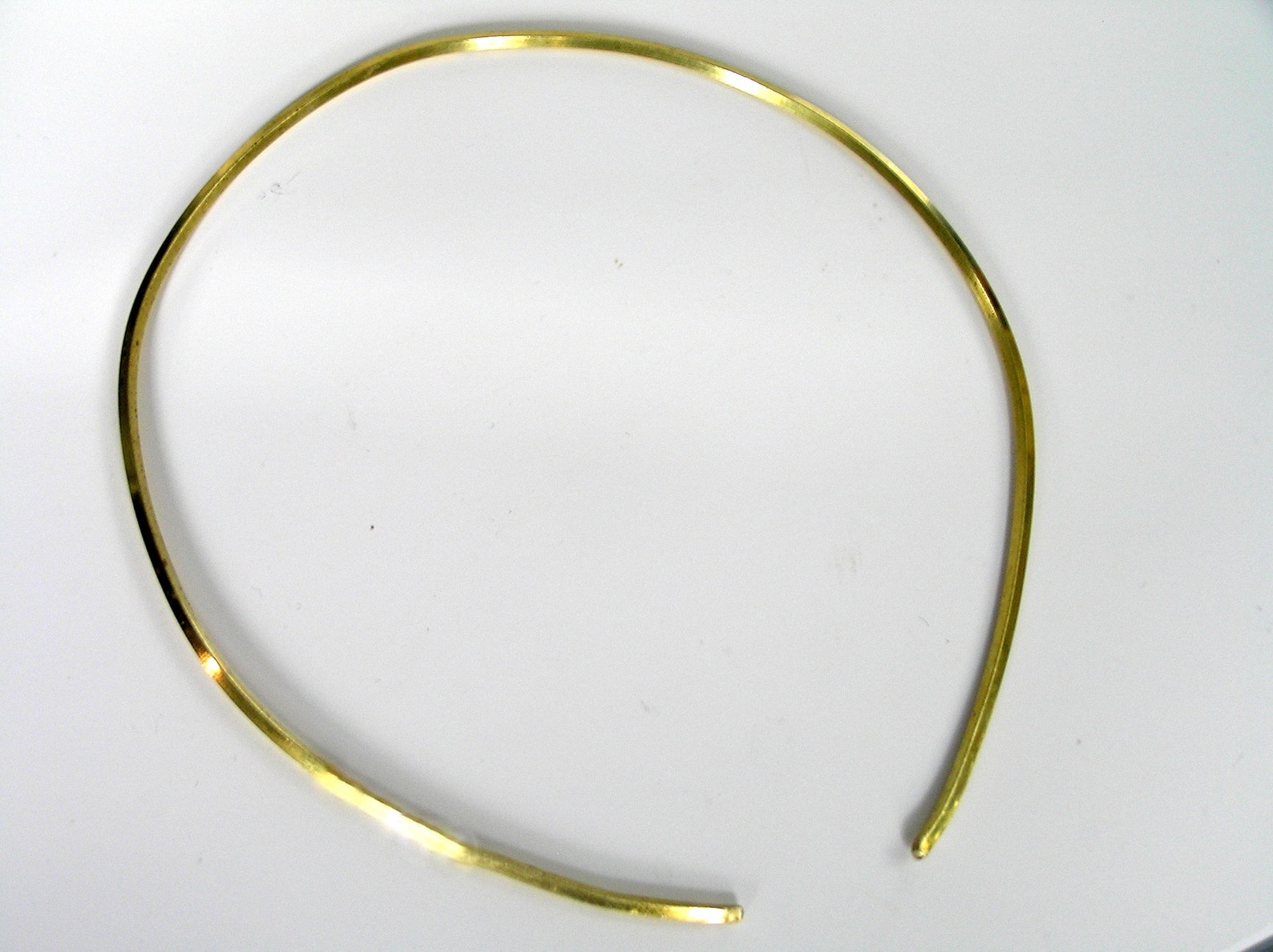 Open choker square brass wire. 3mm brass wire choker. Simple | Etsy