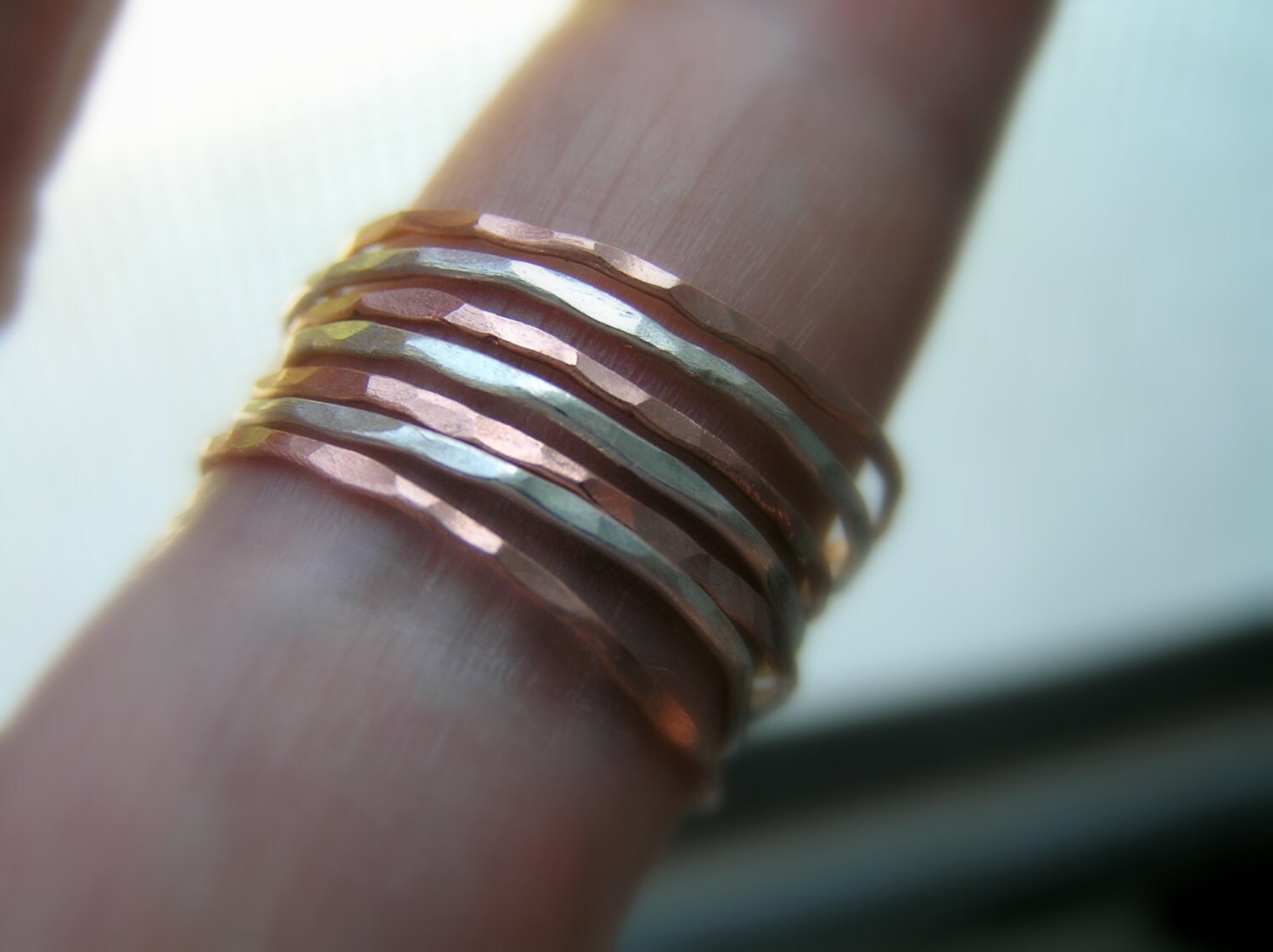 Mixed Metal Stacking Rings. Set of 6 Sterling Silver and - Etsy