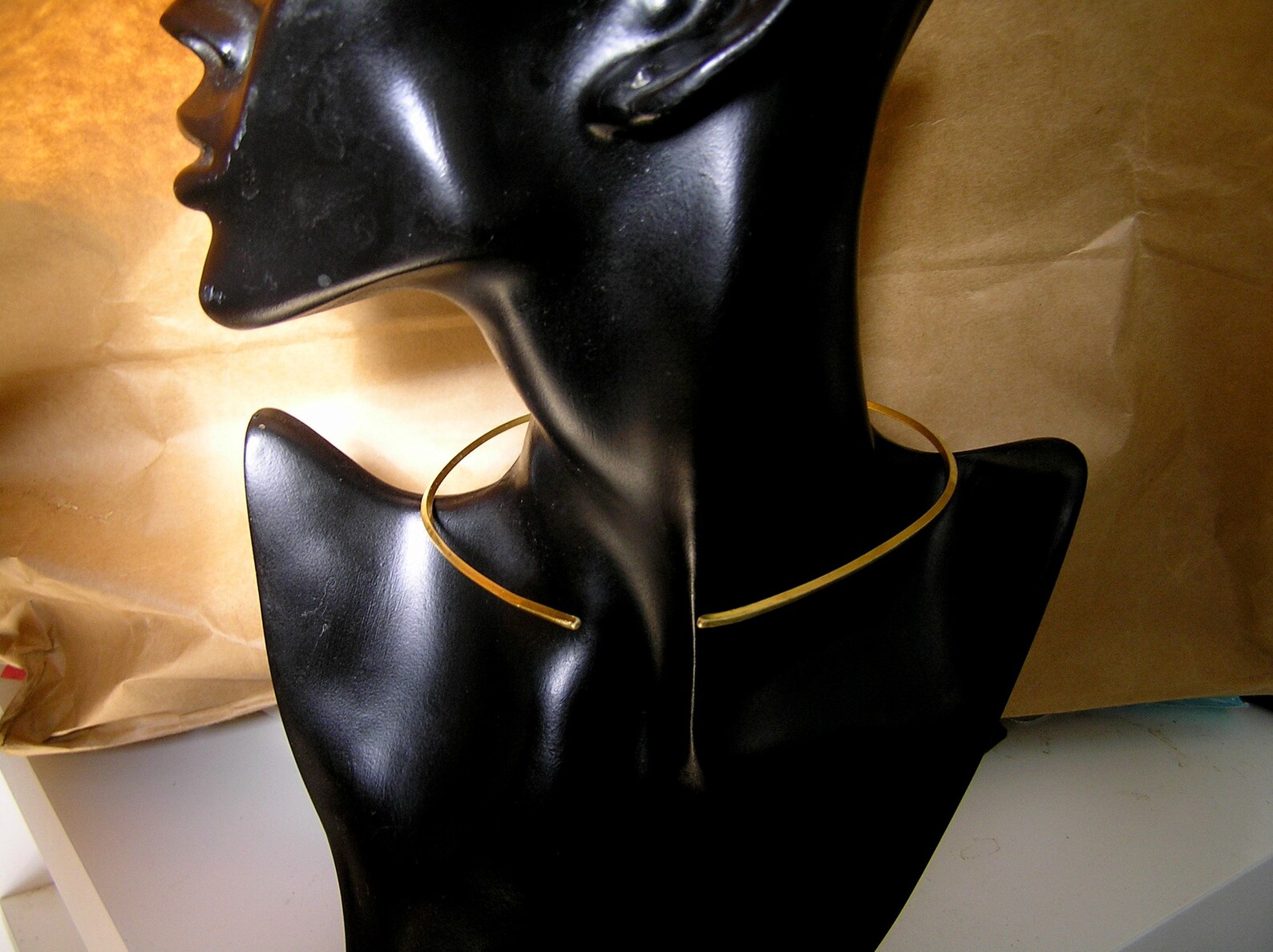 Open Choker Square Brass Wire. 3mm Brass Wire Necklace Collar. | Etsy