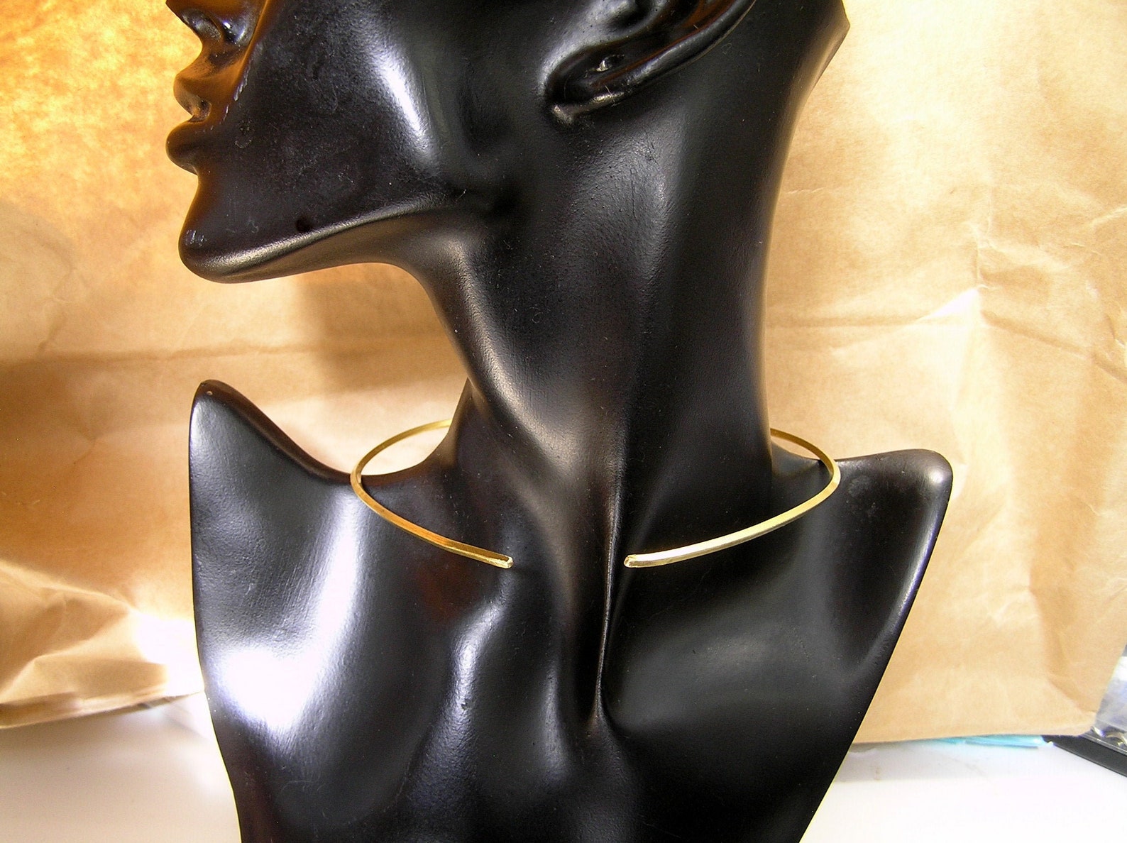 Open Choker Square Brass Wire. 3mm Brass Wire Necklace Collar. - Etsy