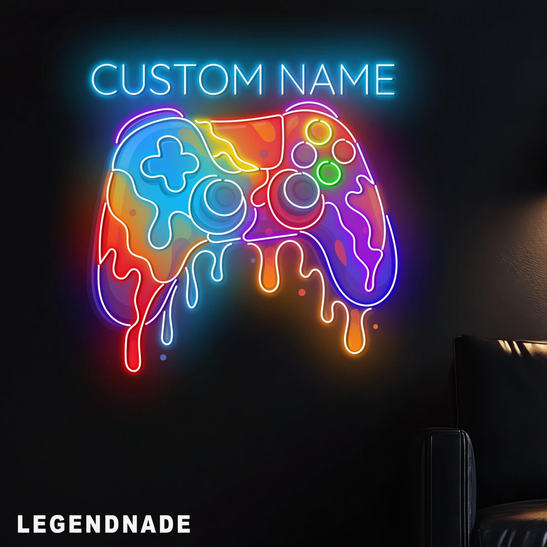 Game Controller Neon Sign: Gamer Room Light, Stream Setup Decor - Etsy