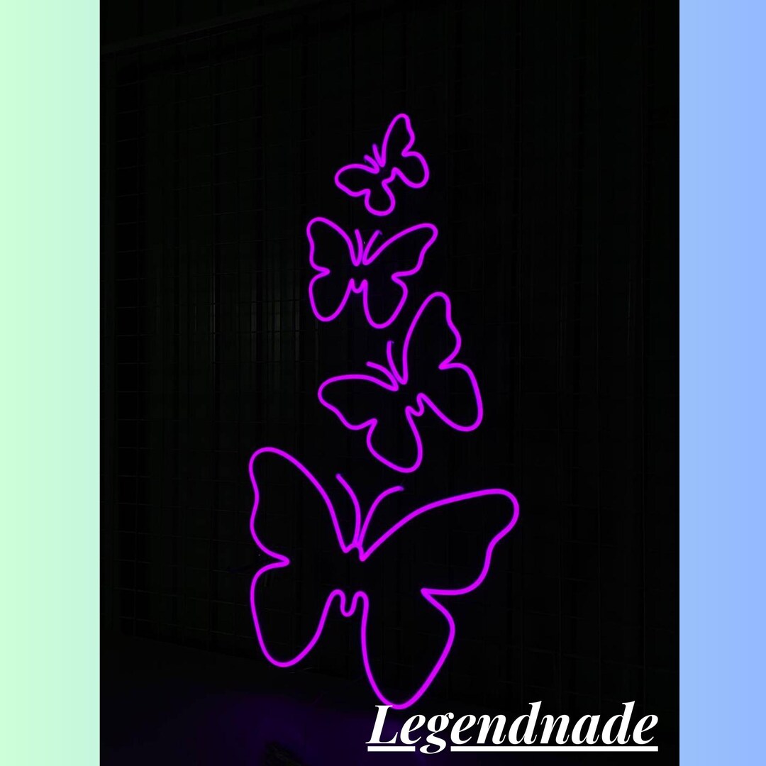 Butterfly Neon Sign, Butterflies Led Sign, Butterfly Led Light, Animal ...