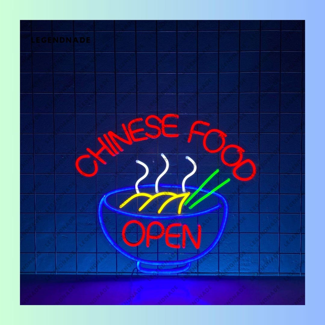 Chinese Food Open Neon Sign, Chinese Food Led Sign, Noodle Led Light ...