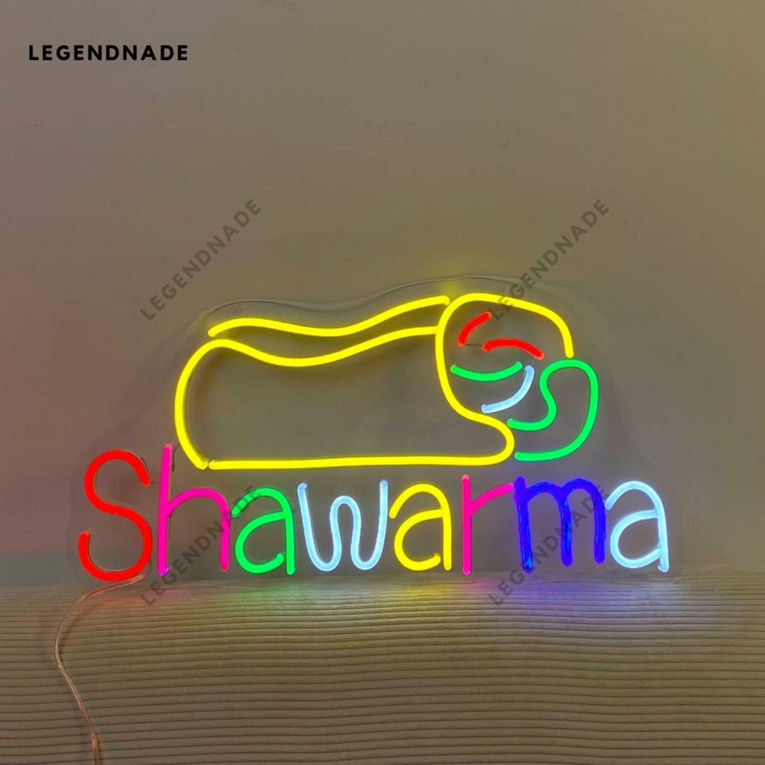 Shawarma Neon Sign, Middle Eastern Shawarma Led Sign, Kebab Neon Light ...