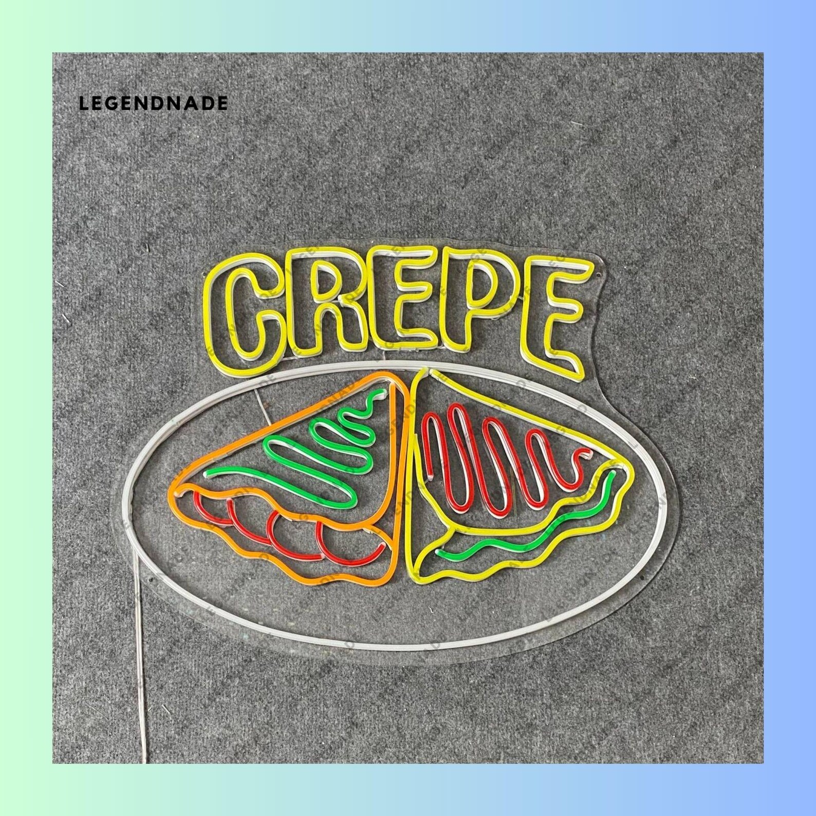 Crepe Neon Sign, France Crepe Led Sign, Crepe Led Light, Pancake Neon Light, Crepe Store Wall ...