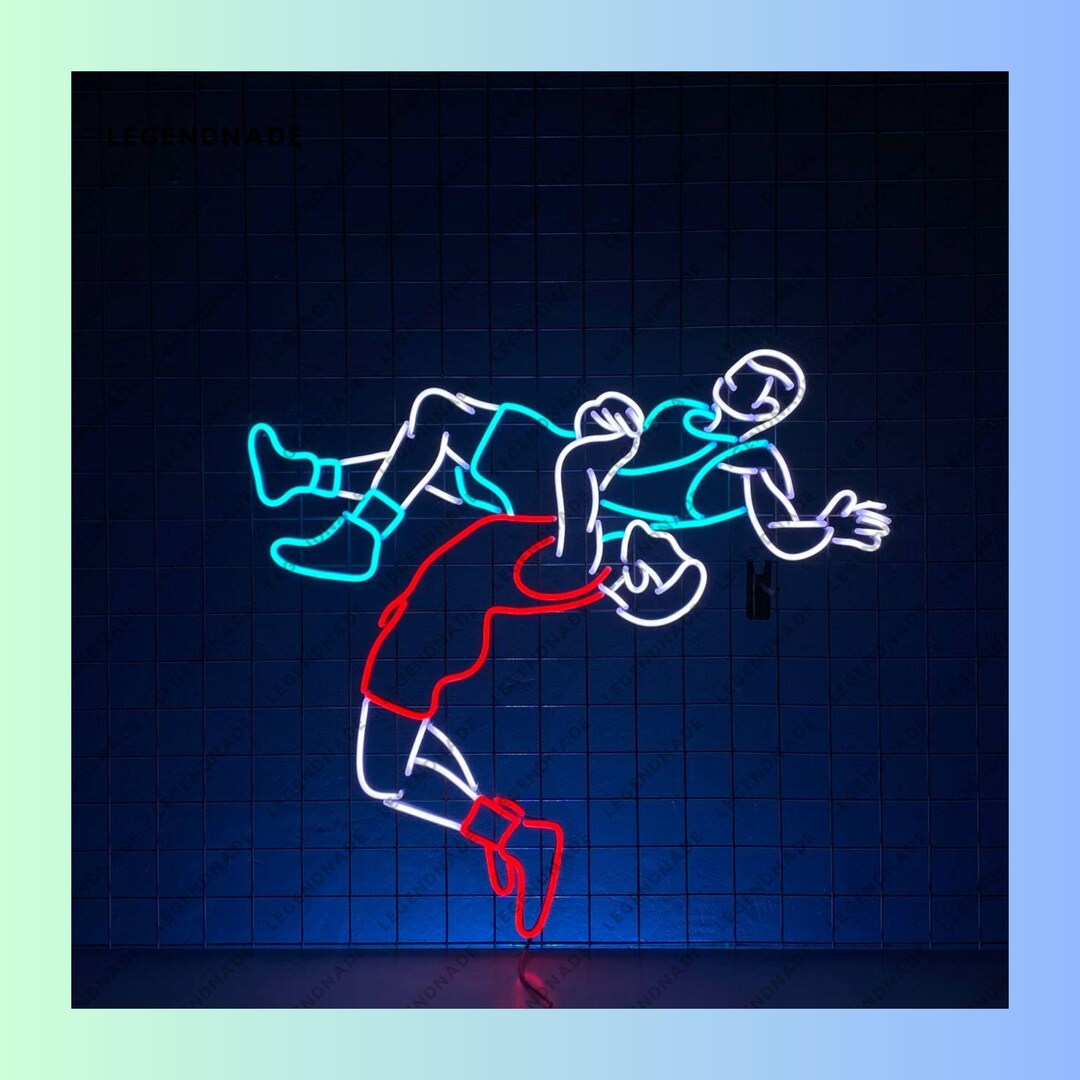Wrestling Neon Sign, Wrestler Led Sign, Wrestling Led Light, Wrestling ...