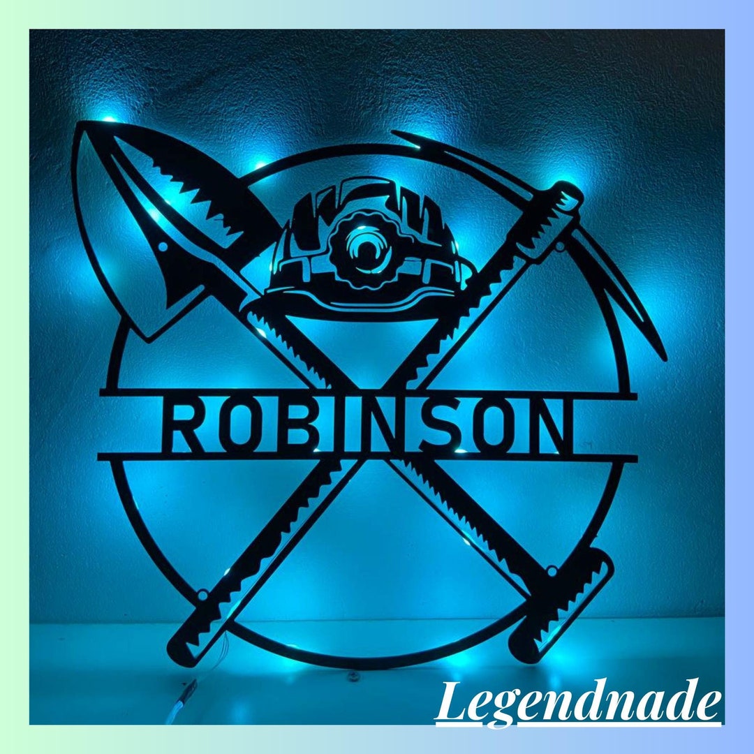 Personalized Coal Mining Metal Sign, Coal Mining Metal Light, Miner Led ...