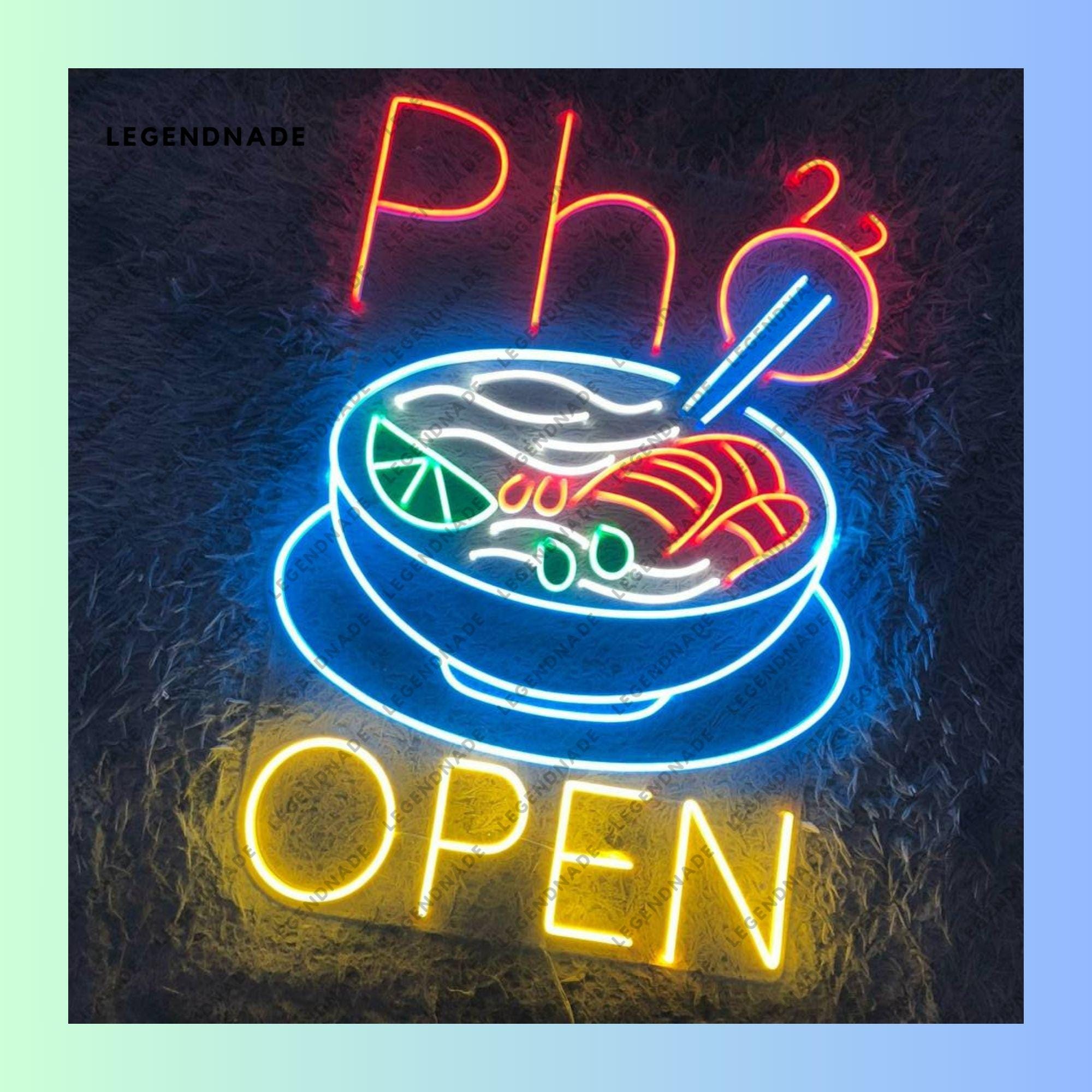 Pho Bowl Neon Sign, Vietnamese Cuisine Led Sign, Pho Led Light, Pho ...
