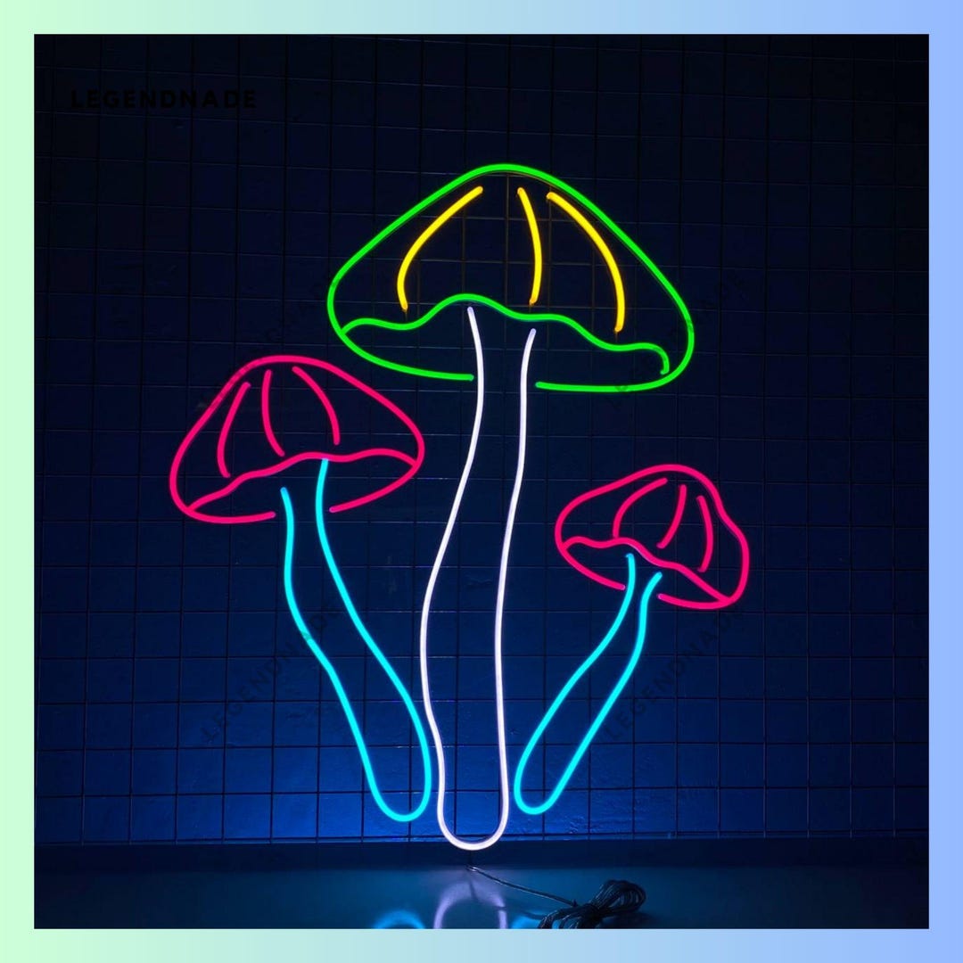 Mushroom Neon Sign, Mushroom Led Sign, Mushroom Led Light, Mushroom ...