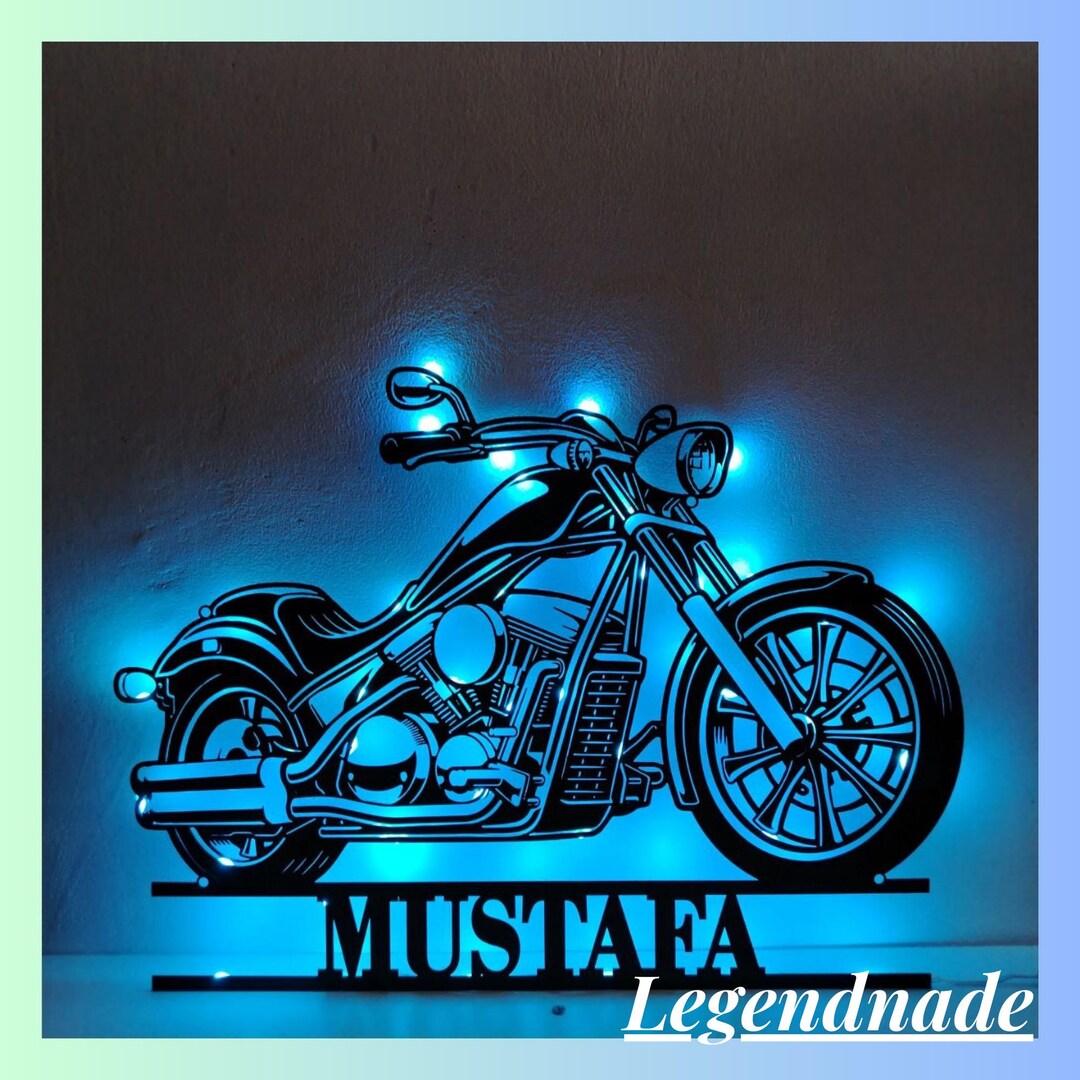 Personalized Motorcycles Metal Sign, Motorcycles Metal Light, Biker ...