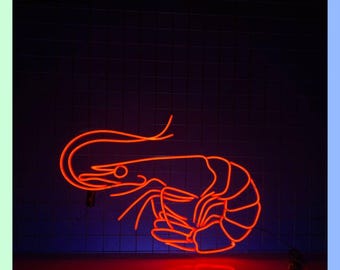 Cowboy Shrimp Neon Sign, Sea Animal Cowboy Led Sign, Shrimp Led Light ...