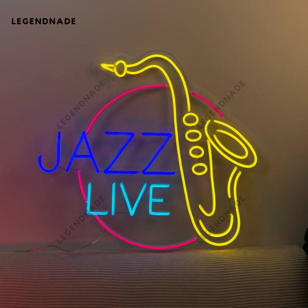Jazz Live Neon Sign, Saxophone Led Sign, Music Band Led Light, Musical ...