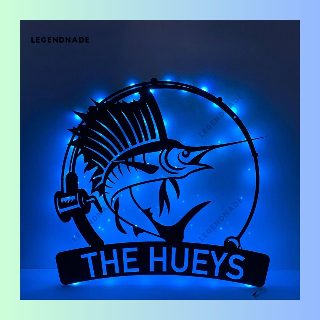 Personalized American Sailfish Metal Sign, Sailfish Metal Light ...