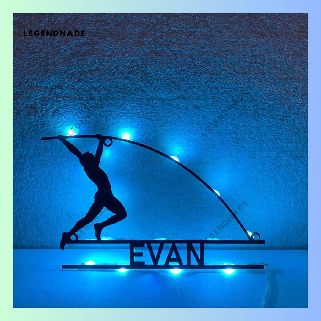 Personalized Pole Vaulter Metal Sign, Pole Vaulting Metal Light ...