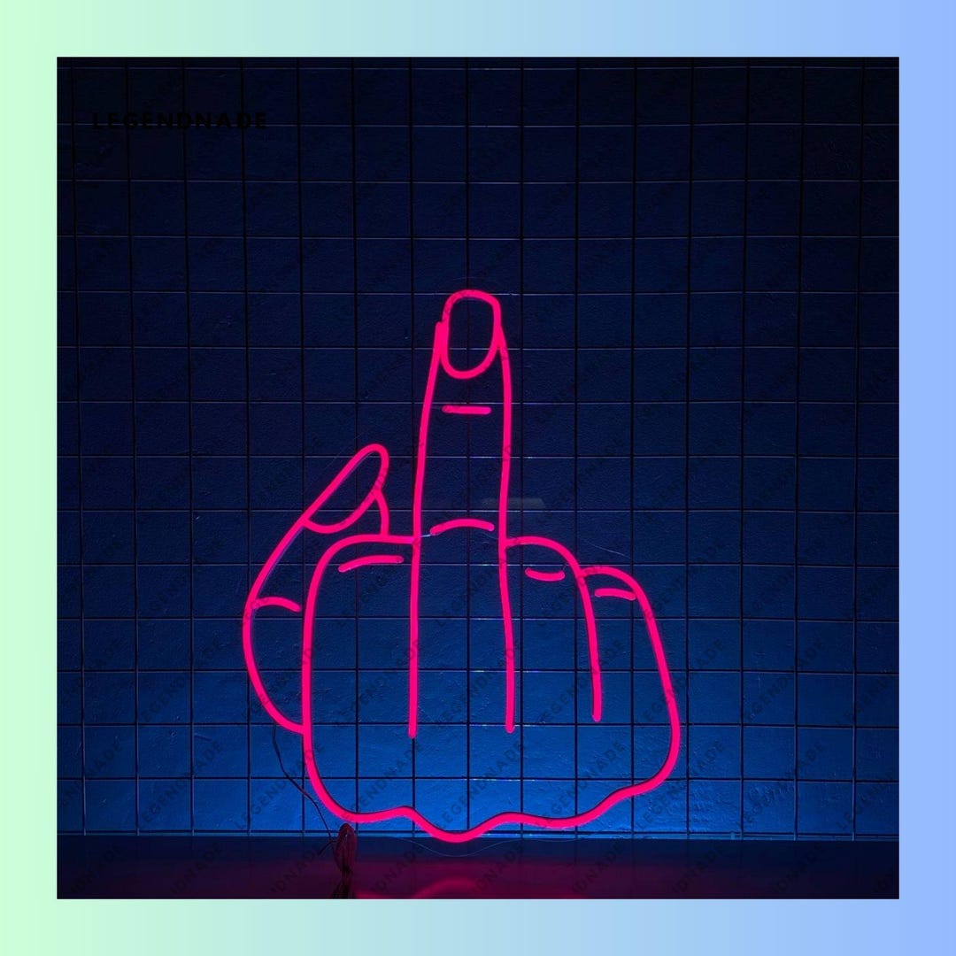 Middle Finger Neon Sign, Fucking Hand Led Sign, Finger Shape Led Light ...