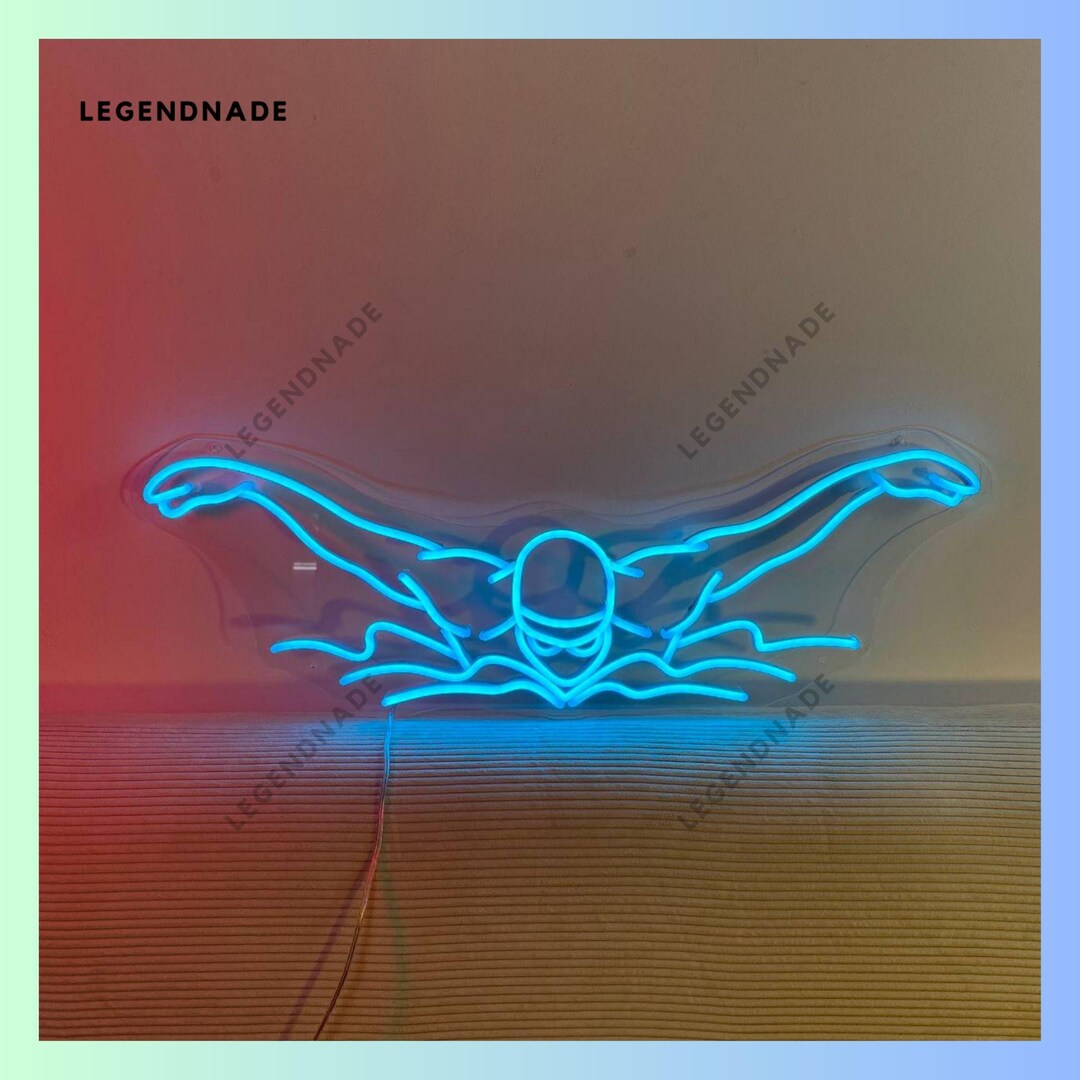 Swimmer Neon Sign, Swimming Led Sign, Swim Sport Led Light, Swimmer ...