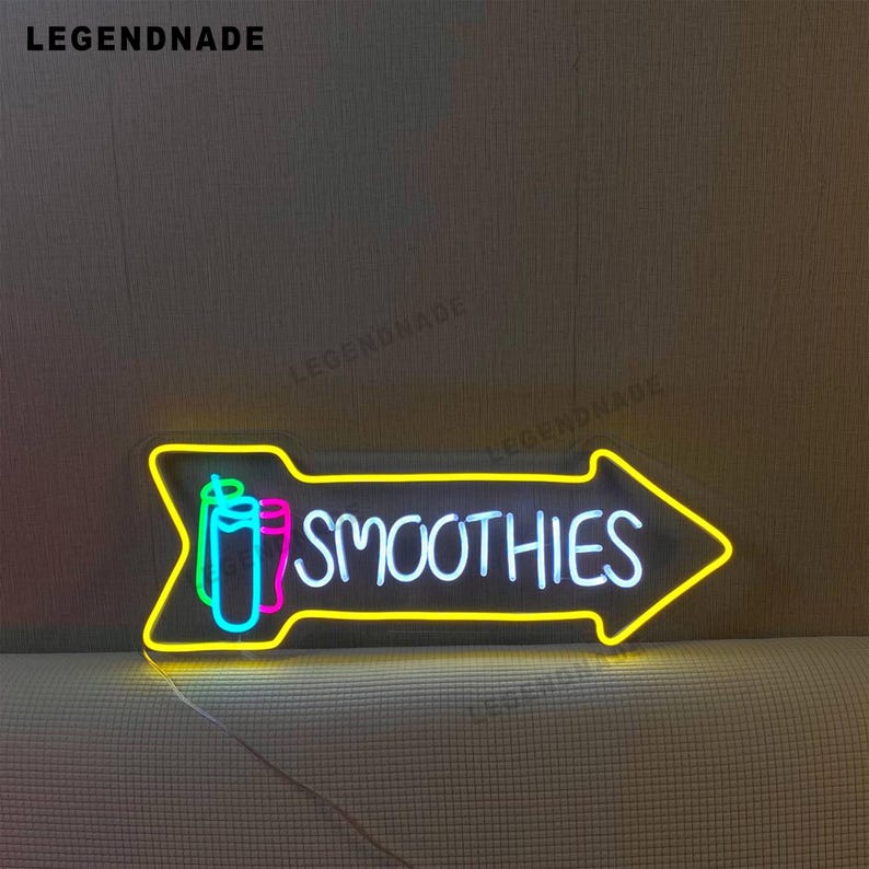 Smoothies Neon Sign, Custom Juice LED Bar Sign, Smoothie Shop Decor ...