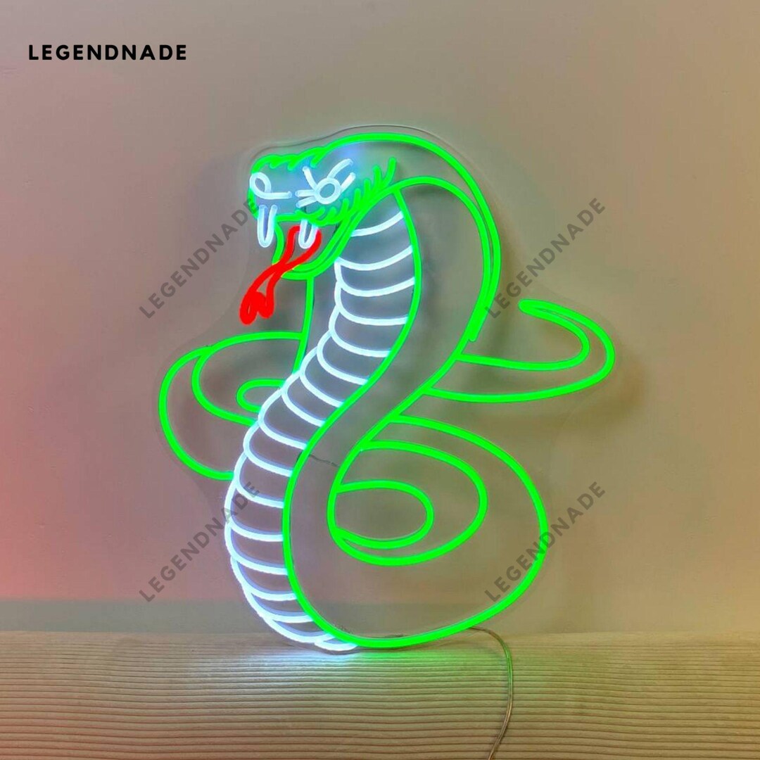 King Cobra Neon Sign, Cobra Snake Led Sign, Snake Led Light, Snake ...