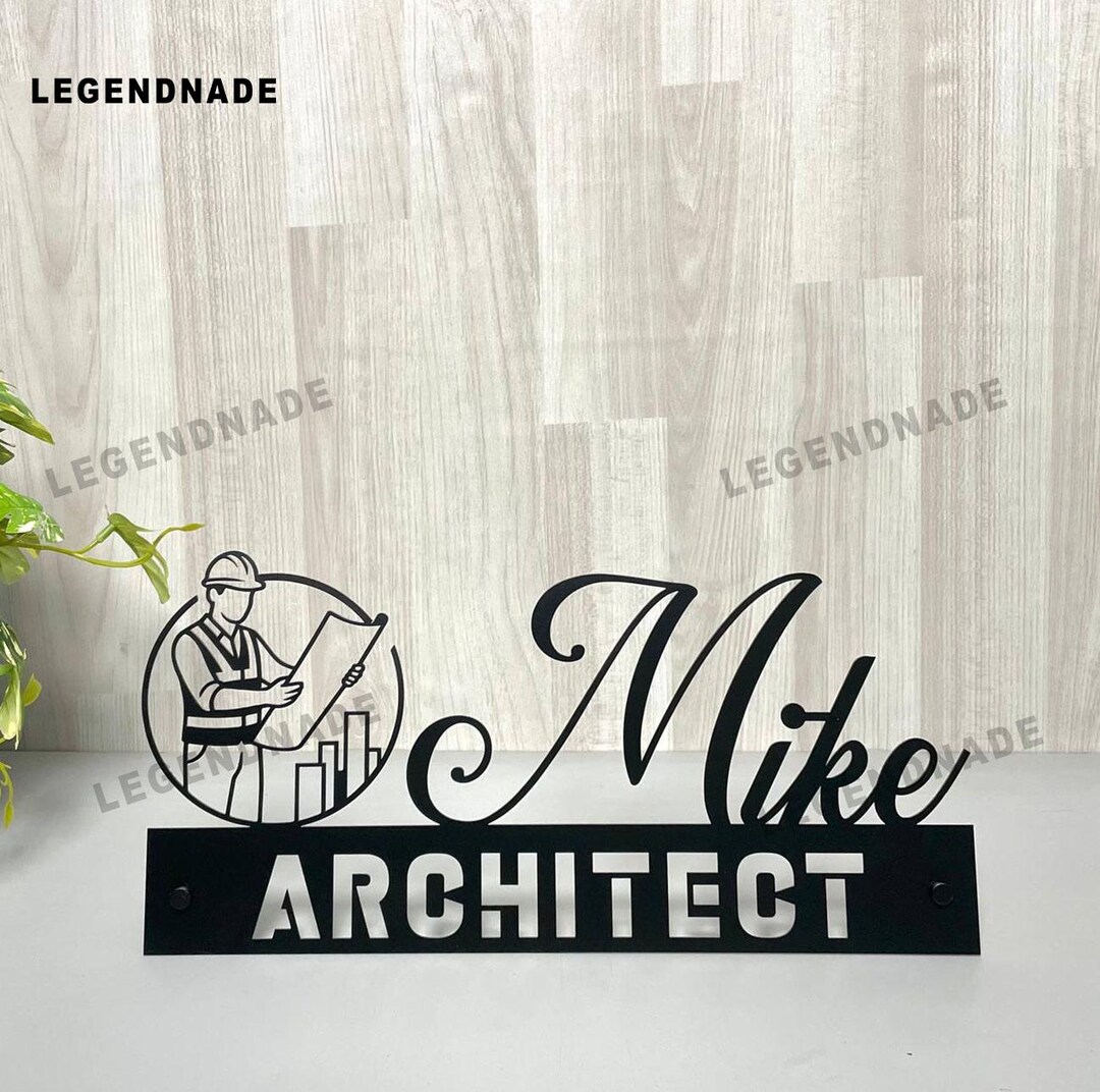 Custom Architect Metal Name Plate, Personalized Metal Name Sign With ...