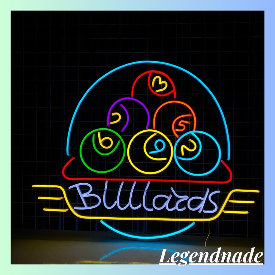 Billiards Neon Sign, Billiard Led Sign, Billiard Hall Led Light ...