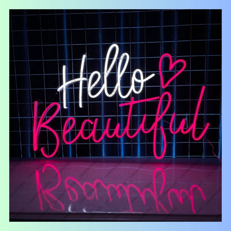 Hello Beautiful Neon Sign - Etsy