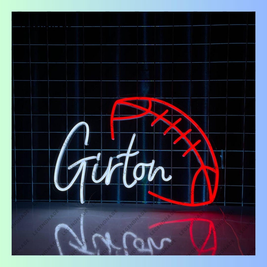 US Football Neon Sign, Football Ball Sign, Football Player Name Led ...