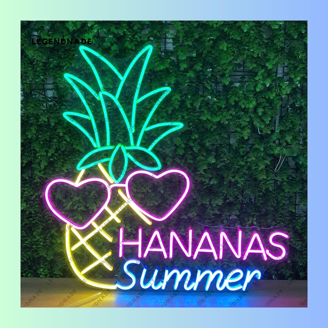Pineapple Sunglasses Neon Sign, Pineapple Led Sign, Pineapple Led Light ...