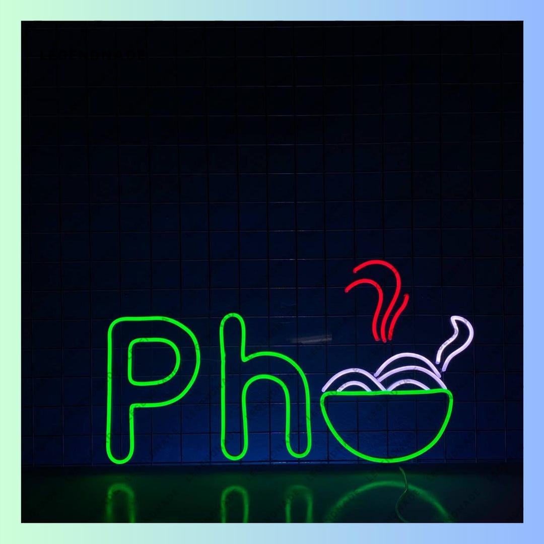 Pho Bowl Neon Sign, Vietnamese Cuisine Led Sign, Pho Led Light, Pho ...