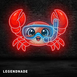 Custom Crab Neon Sign, Scuba Diving Led Light for Wall Decor, Gift for ...