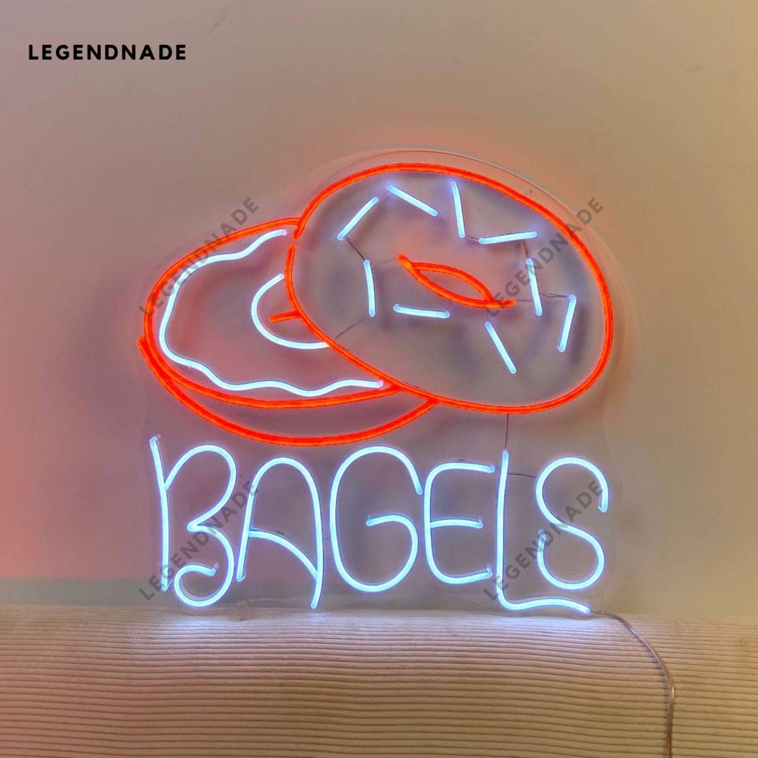 Bagels Neon Sign, Bagels Bakery Led Sign, Bagel Led Light, Bagel Neon ...