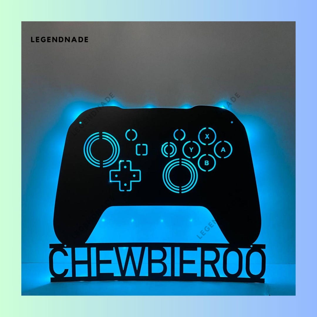 Personalized Game Controller Metal Sign, Gamepad Metal Light, Gaming ...