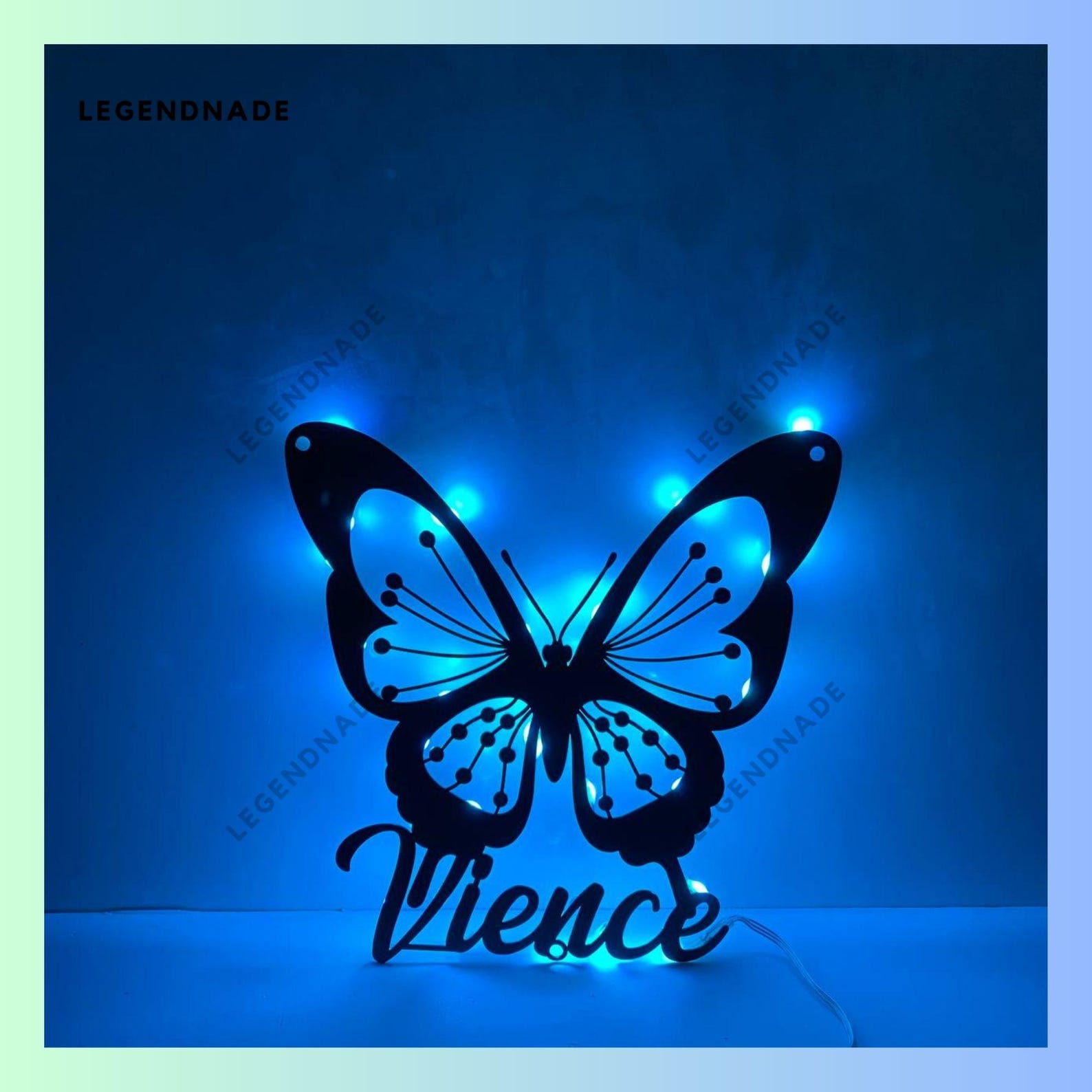 Personalized Butterfly Metal Sign, Butterfly Metal Light, Butterfly Led ...