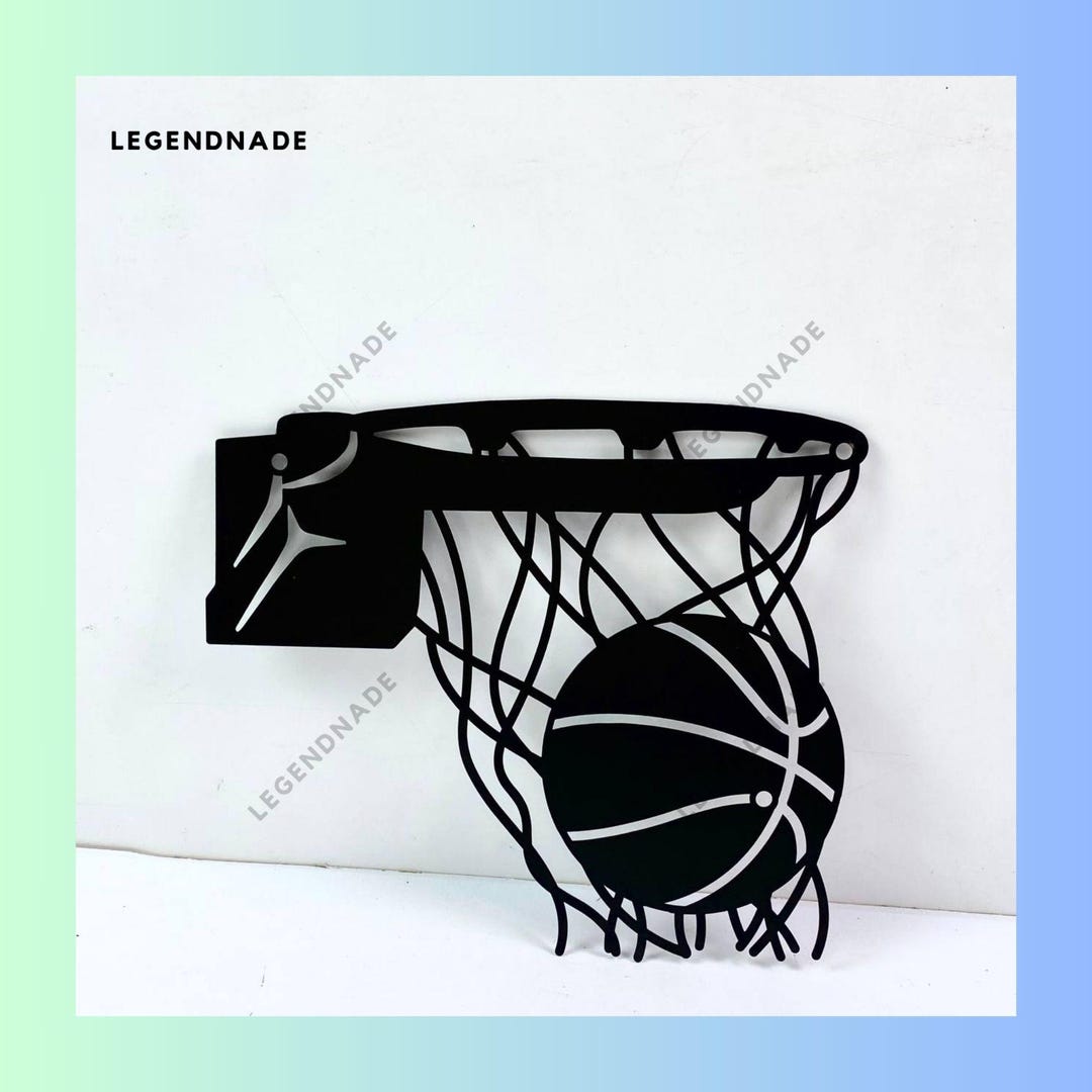 Personalized Basketball Hoop Metal Sign, Basketball Metal Light ...