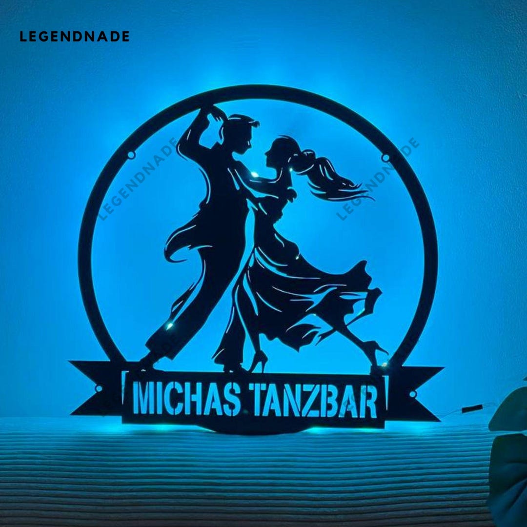 Personalized Couple Dancing Metal Sign, Couple Dancer Metal Light ...