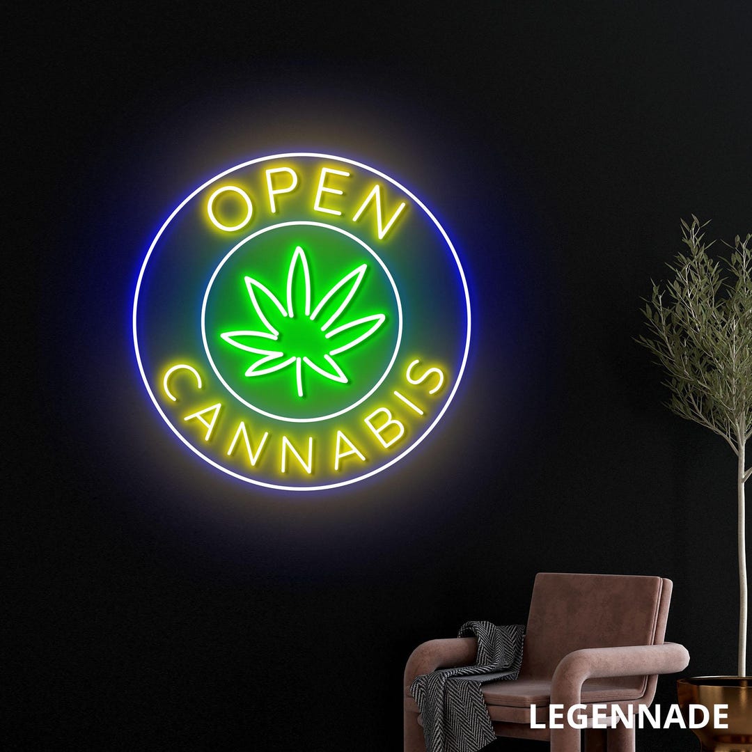 Weed Open Sign, Weed Open Neon Sign, Open Neon Sign, Weed Wall Art ...