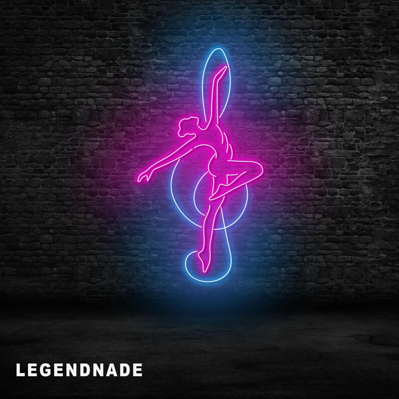 Dancer Neon Sign for Studio Decor, Ballet Girl LED Light, Custom Neon ...