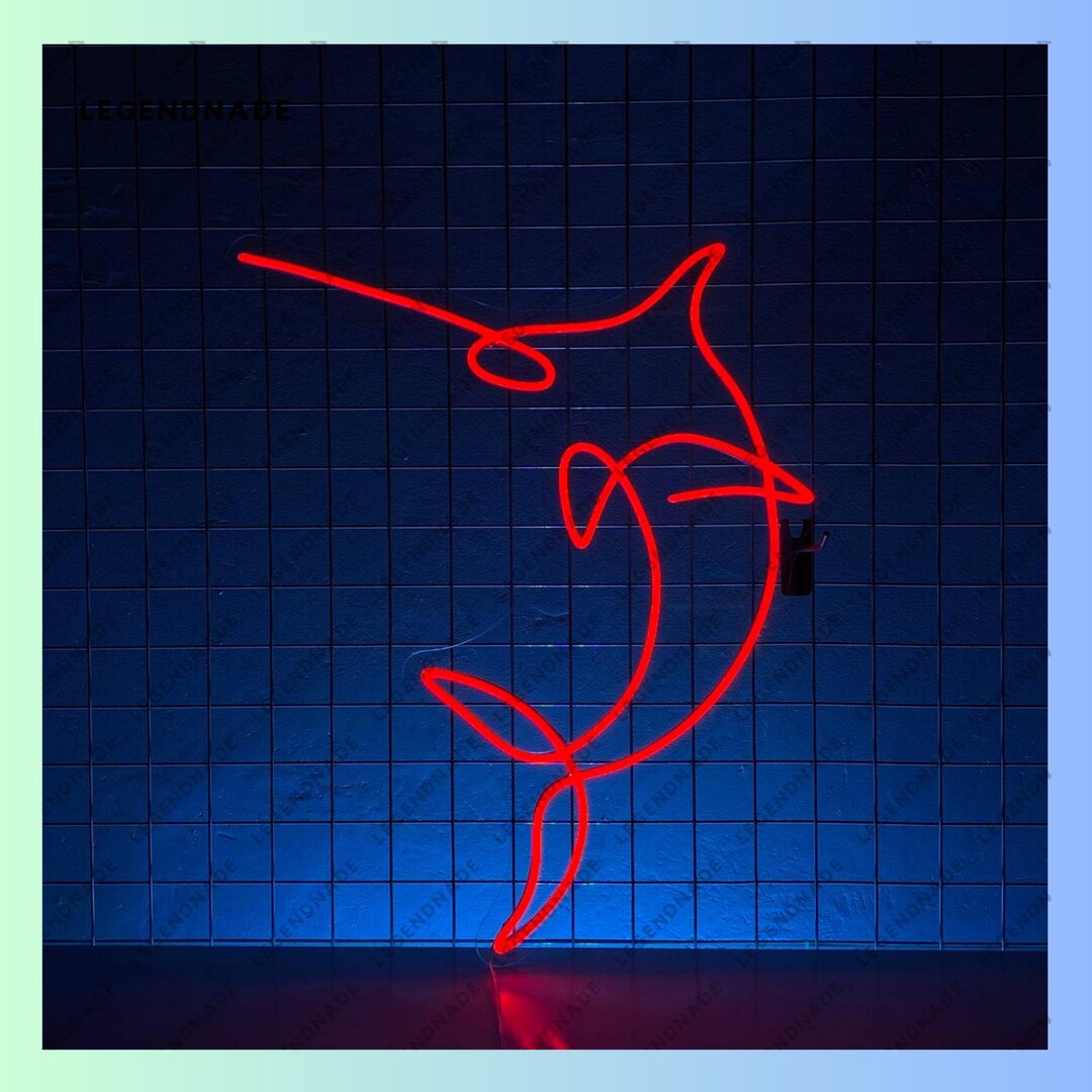 Swordfish Neon Sign, Swordfish Led Light, Fish Neon Light, Fish Animal ...