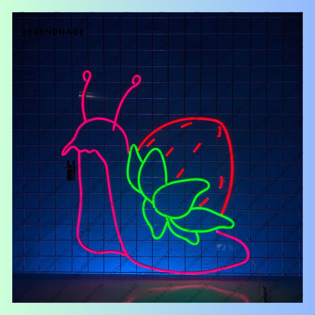 Strawberry Snail Neon Sign, Snail Strawberry Led Sign, Snail Led Light ...
