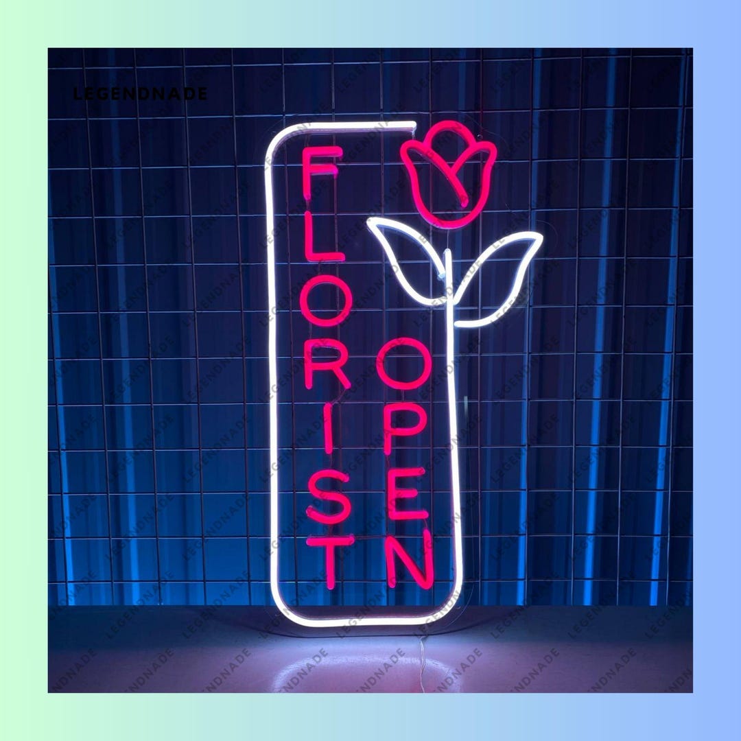 Florist Open Neon Sign, Flower Open Led Sign, Flower Shop Led Light ...
